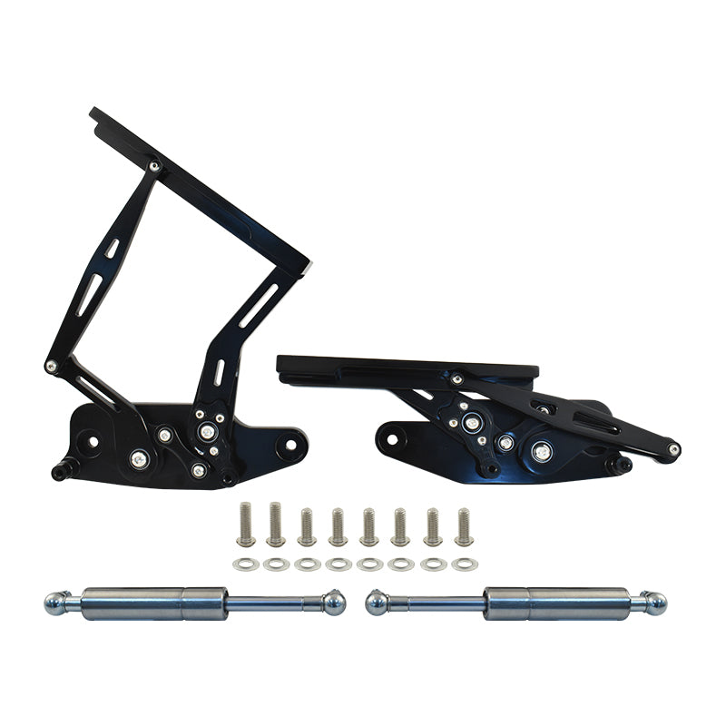 Ford Falcon XR XT XW XY Bonnet Hinge Kit, Black Billet Aluminium ...