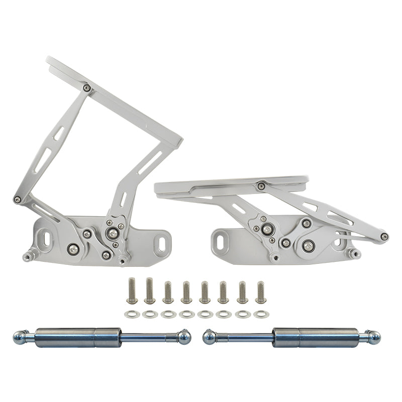 Holden HQ HJ HX HZ WB Bonnet Hinge Kit, Silver Billet Aluminium ...