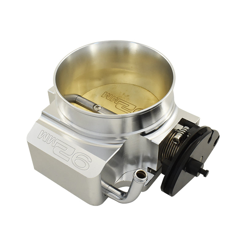 92mm Billet Aluminium LS Cable Throttle Body, 4 Bolt Flange - Silver ...