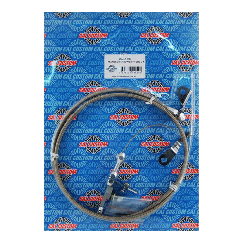 Ford C-4 Braided Stainless Steel Flexible Kickdown Cable Kit ...
