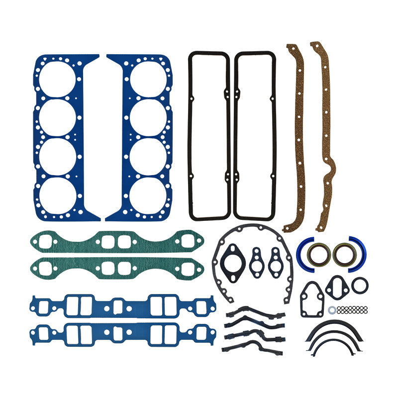Engine Gasket Set suits Small Block Chev SBC 2 Piece Rear Main 283 307 ...