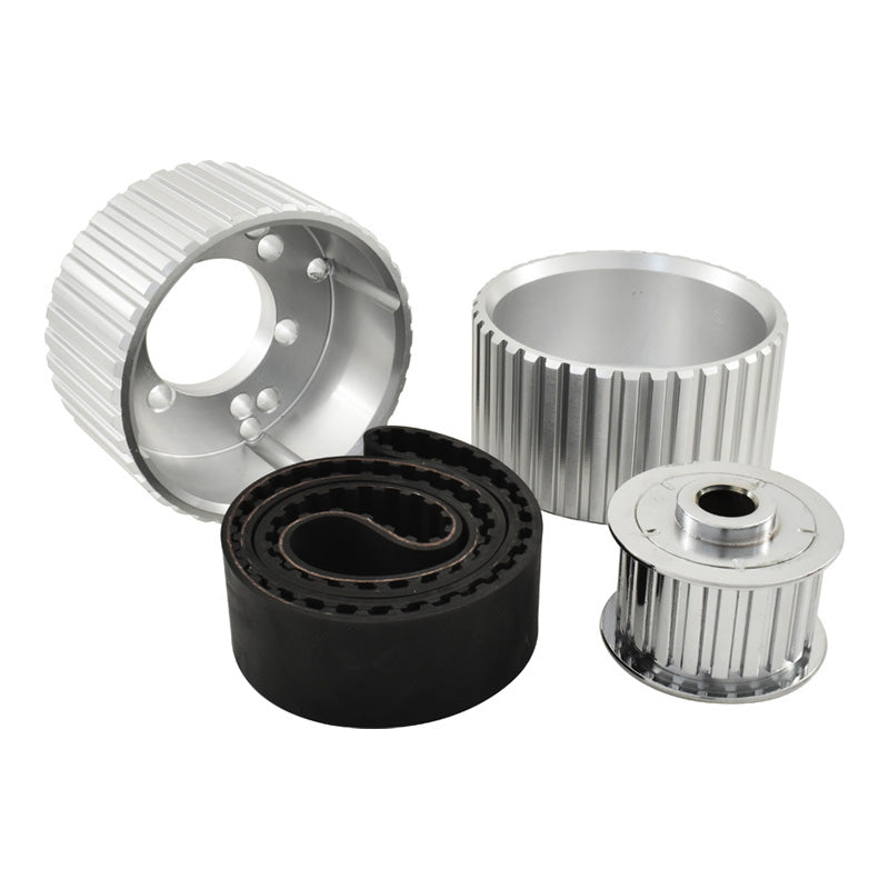 SB Chrysler 318 340 360 Gilmer Drive Kit Silver Billet Aluminium w/Bel ...