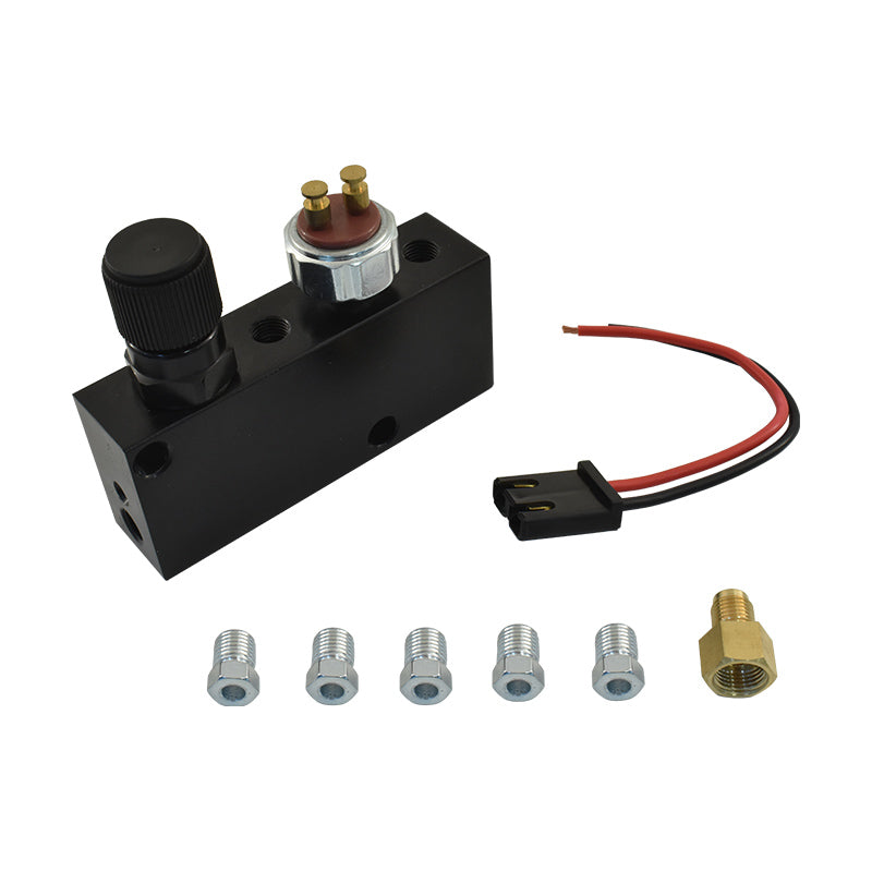 Adjustable Brake Proportioning Valve & Distribution Block w/Switch Blk ...