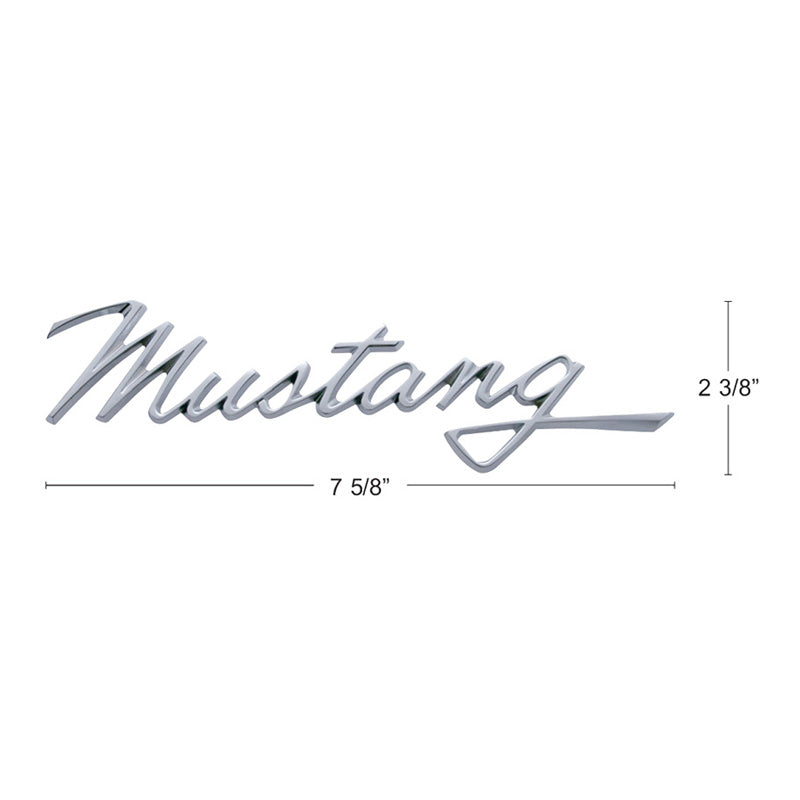 Chrome Die-Cast "Mustang" Script Emblem to suit 1968 Mustang, Brand Ne ...