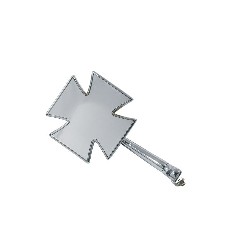 Chrome Maltese Cross Straight Arm Peep Mirror - Australian Auto