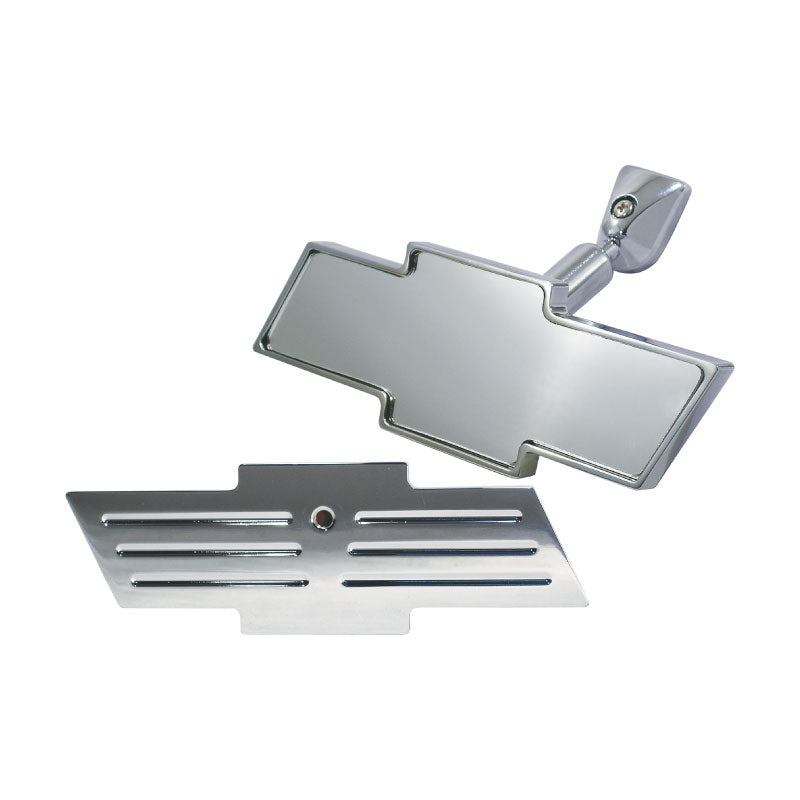 Cal Custom Chevy Bowtie Rear View Interior Mirror Ball Milled Design A ...