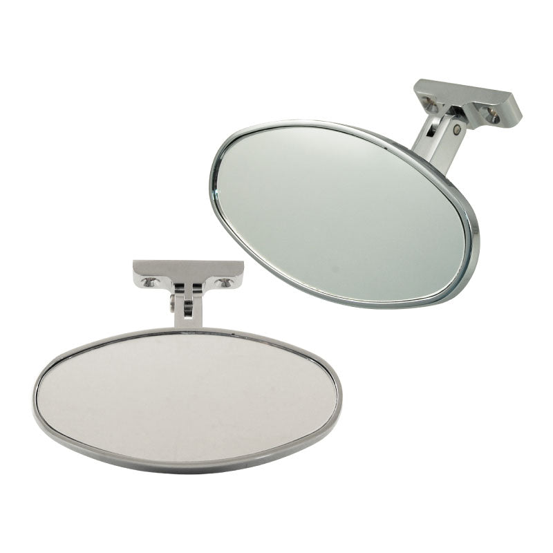 Cal Custom Oval Rear View Interior Mirror Chrome Aluminium, Screw On M ...