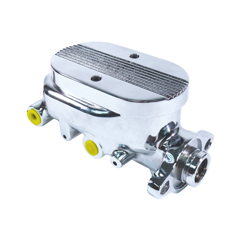 Cal Custom Chrome Finned Flat Top Aluminium Brake Master Cylinder 1" B ...