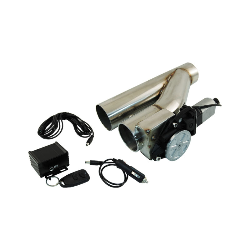 Stainless Steel 3" Electric Exhaust Cut-Out with Remote - Compact Desi ...