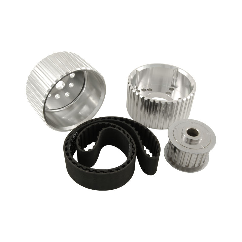 SBC Small Block Chev Short Water Pump Gilmer Drive Kit Silver Billet A ...