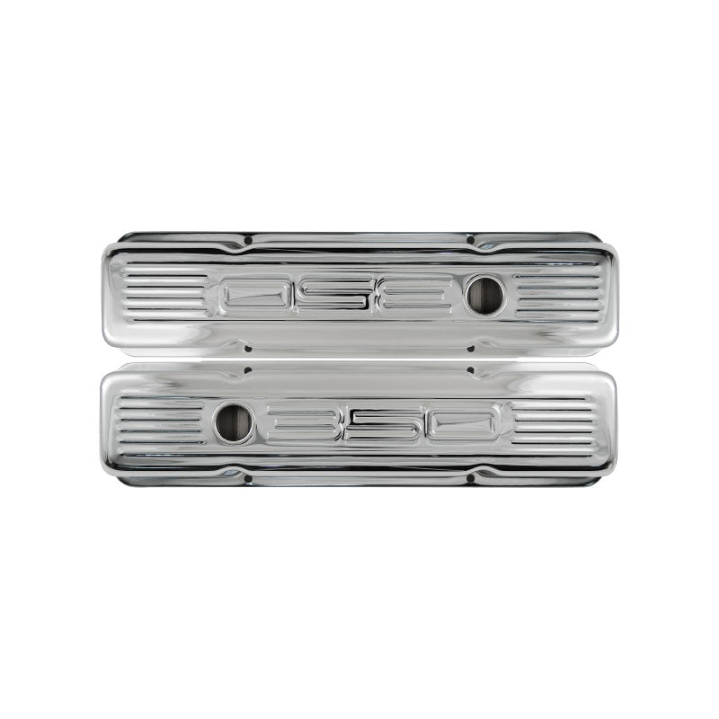 Tall Chromed Steel Small Block Chev Rocker Covers With 350 Logo ...