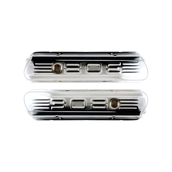 Chromed Steel Holden V8 Rocker Cover, With 308 Logo - Australian Auto